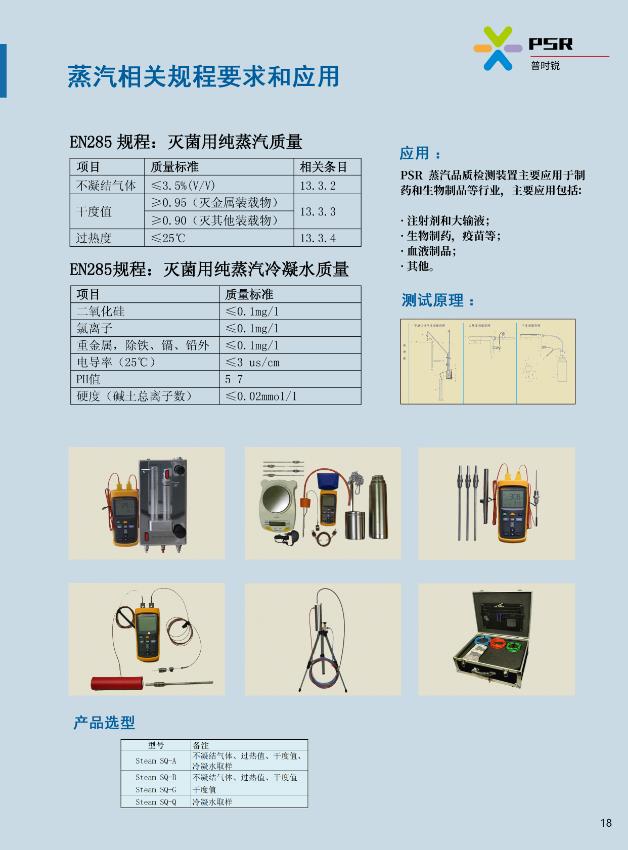 PSR纯蒸汽质量测试系统，纯蒸汽品质检测仪，EN285蒸汽